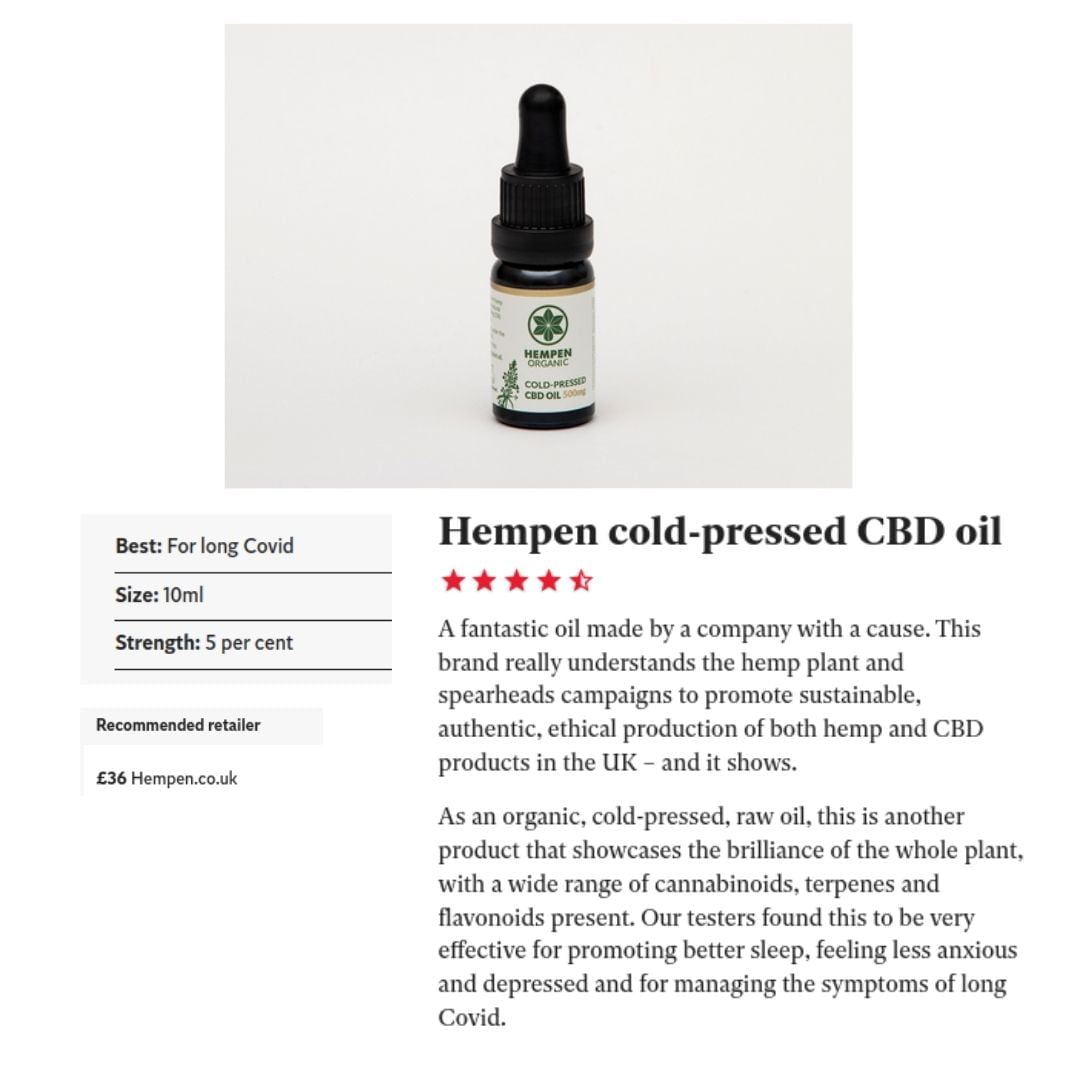Organic Cold Pressed CBD Oil 500mg - HEMPEN ORGANIC
